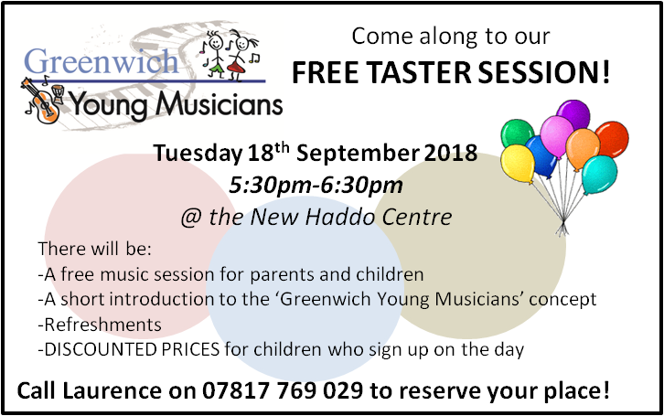 Free taster session – Greenwich Young Musicians